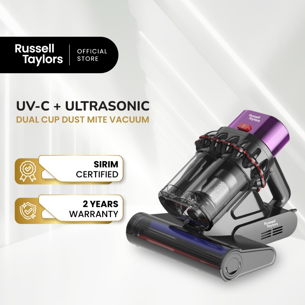 Russell Taylors Dual Cup Dust Mite Vacuum Cleaner with UV-C Light ...