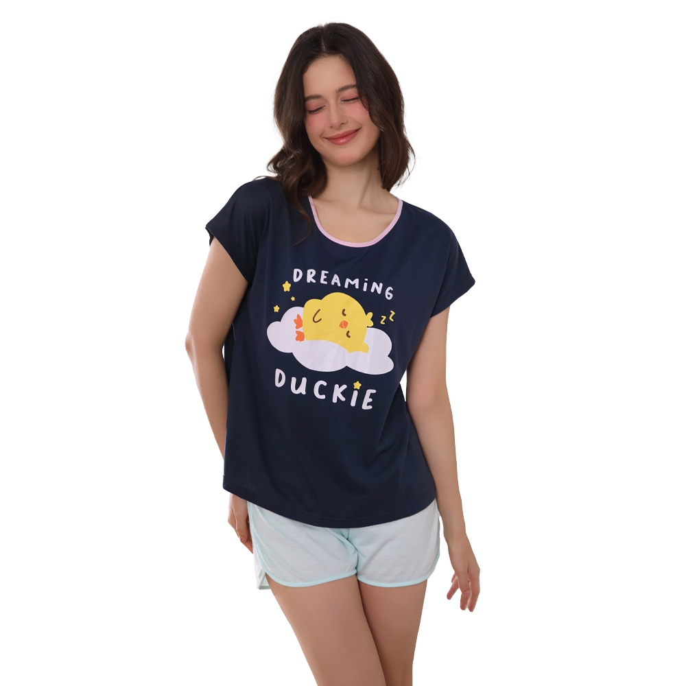 Young Hearts Young Curves Dreaming Duckie Short Sleeves Top & Shorts ...
