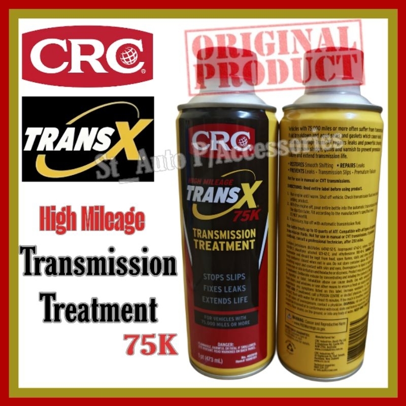 CRC TRANS-X 75K HIGH MILEAGE TRANSMISSION TREATMENT YELLOW Code: 402916 ...