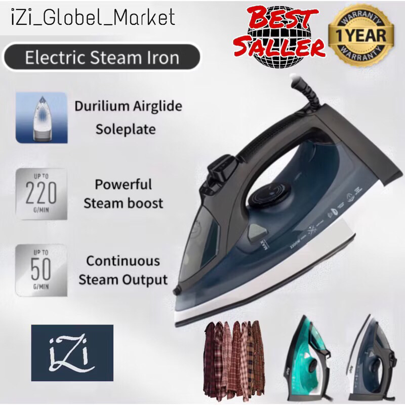 🔥 Heavy Duty Steam Iron by Royal Master 113| 2200W | Ceramic Soleplate | Self-Clean | Wet & Dry ...