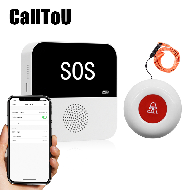 CallToU Alarm Bell Calling System WiFi SOS Button Wireless Remote Help ...