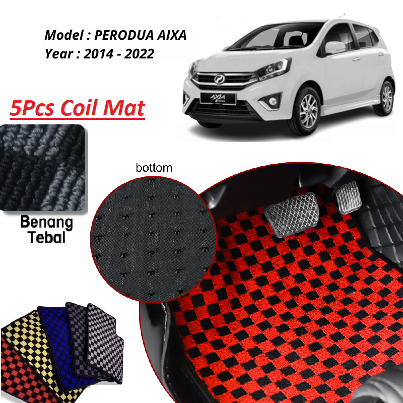 Perodua Axia Carpet Magic Grip Coil Mat Anti Slip Checkmate Dadu Thai ...