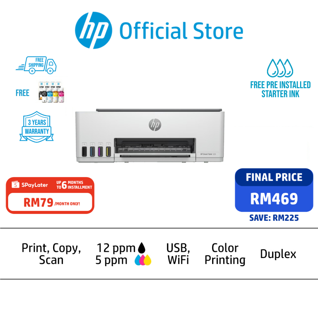 HP Smart Tank All-in-One Printer | A4 | Wi-Fi, USB, Ethernet | Print ...