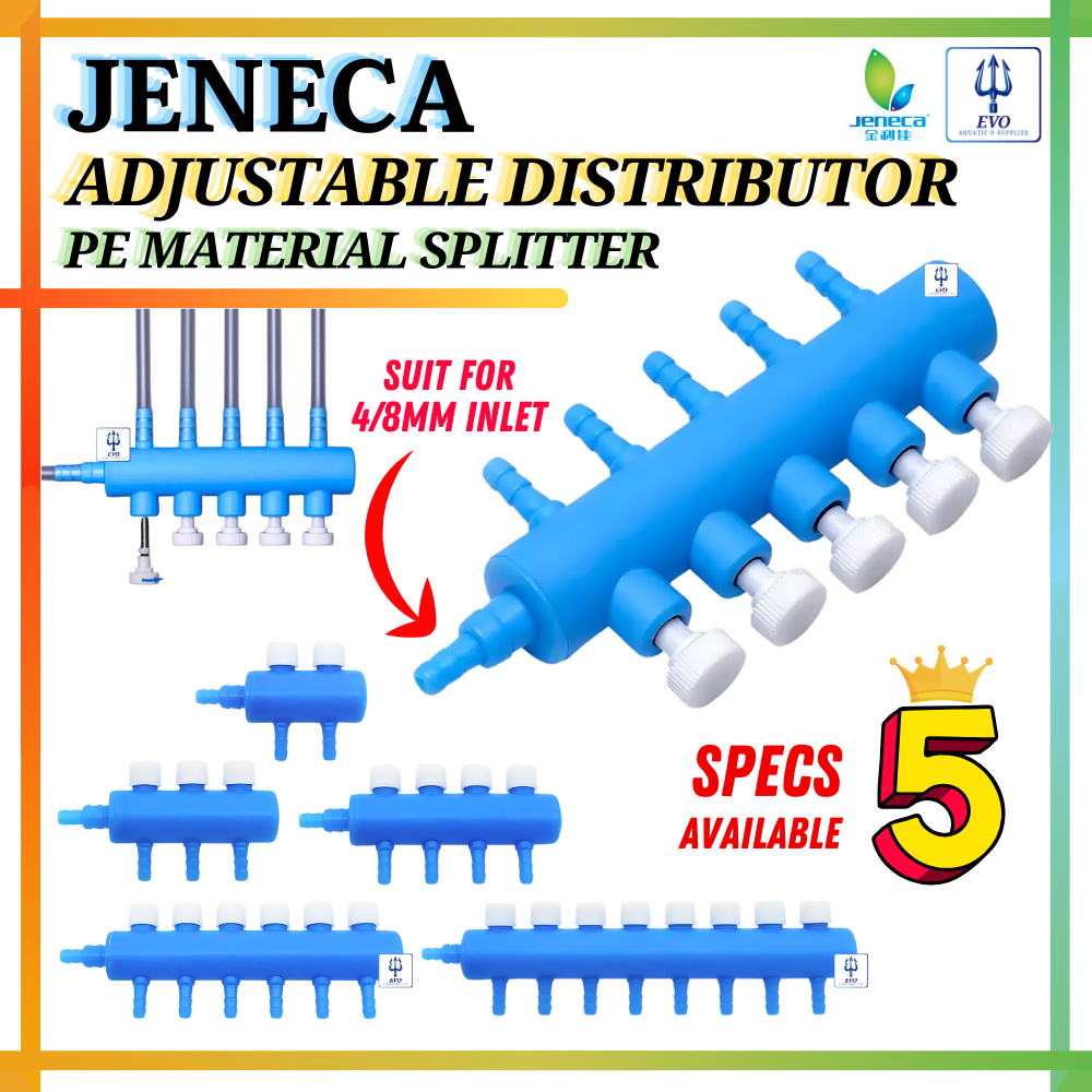🌱 JENECA Aquarium Air Flow Valve Adjustable Valve Air Distributor 2/3/4 ...