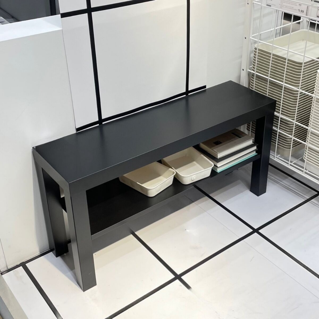 LACK 90x26x45cm TV Bench Black Television Table Desk Cabinet Bench Meja ...