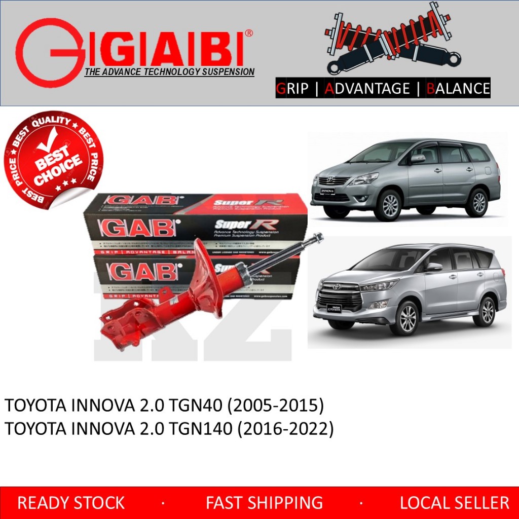 ORIGINAL GAB HEAVY DUTY SUPER R FRONT/REAR ABSORBER-TOYOTA INNOVA 2.0 ...