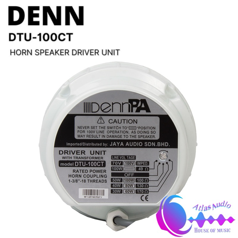 DENN DTU-100CT Horn Speaker Driver Unit (With Matching Transformer 100 Watt) | Shopee Malaysia