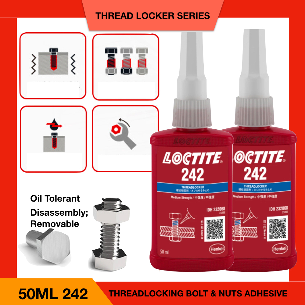 50ml 242 BLUE 20 min curing time M6-M20 Bolt Nut Threaded Sealant Anti ...