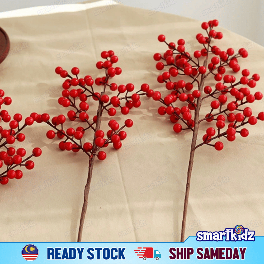 [1pcs] Red Berries Artificial Flowers for Decor | CNY Red Berries Deco ...