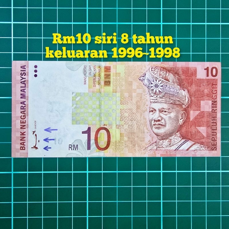 (A73) rm10 siri 8 duit Rm10 lama duit kertas lama duit syiling lama barang antik barang lama ...