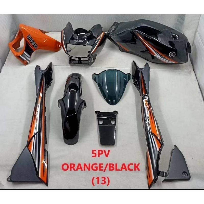 OEM COVER SET RXZ CATALYZER 5PV FULL SET HITAM / ORANGE 13 | Shopee ...