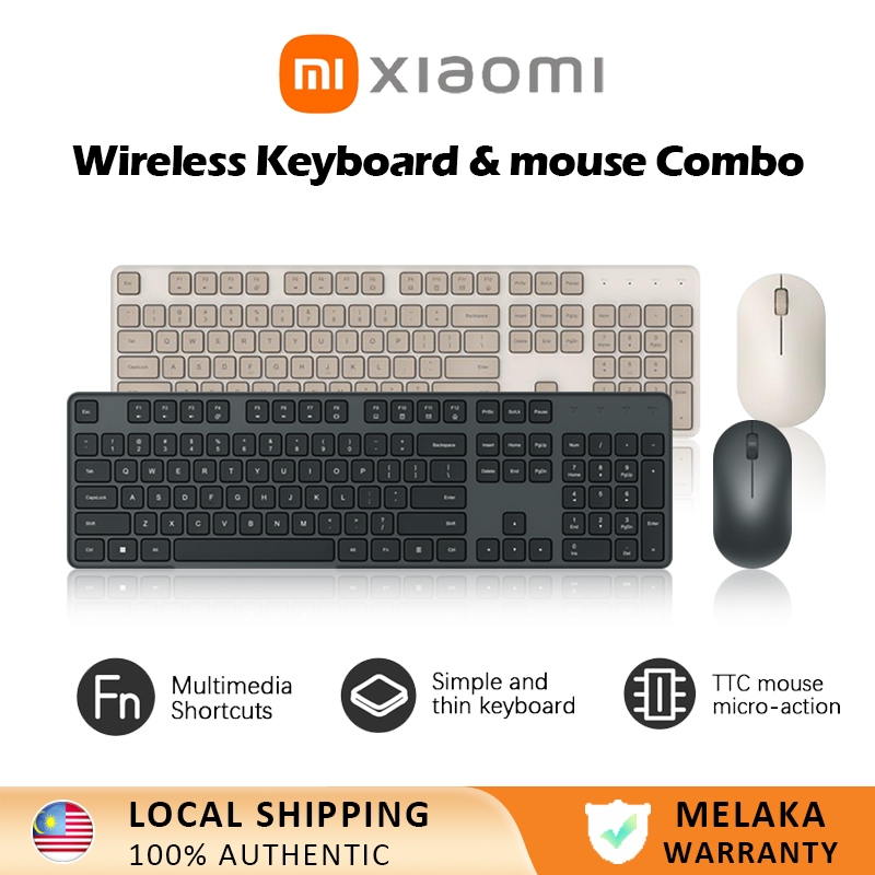 Xiaomi Wireless Keyboard Mouse Set 2 2.4GHz 104 Keys Multimedia Full ...