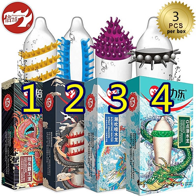 Spike Particle Condom with Thorns Granule condoms 1box 3pcs | Shopee ...
