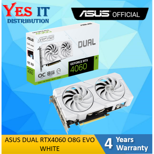 ASUS Dual GeForce RTX4060 / RTX4060 EVO White OC Edition 8GB GDDR6 ...