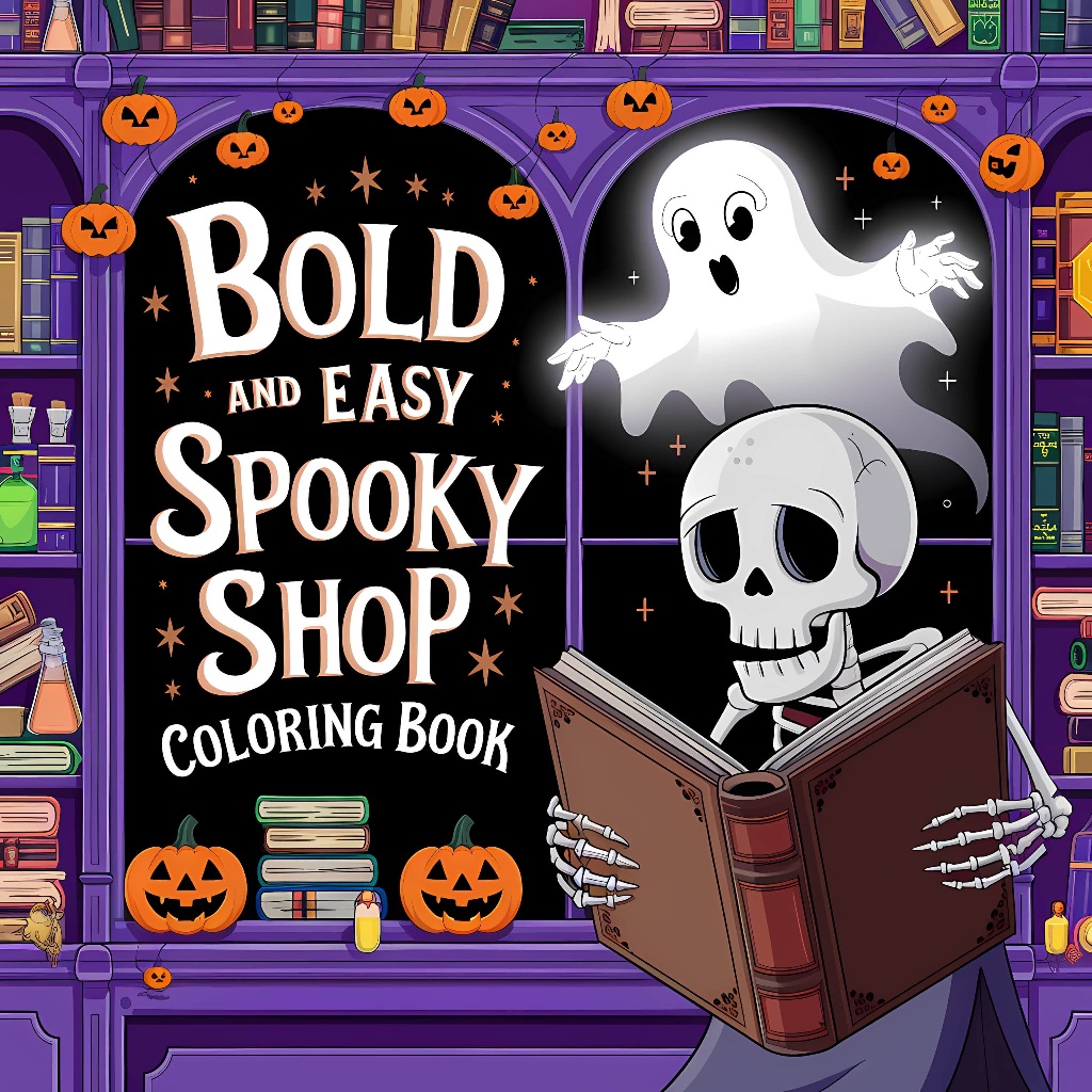 Bold & Easy Spooky Shop Coloring Book Printable PDF Digital Coloring ...