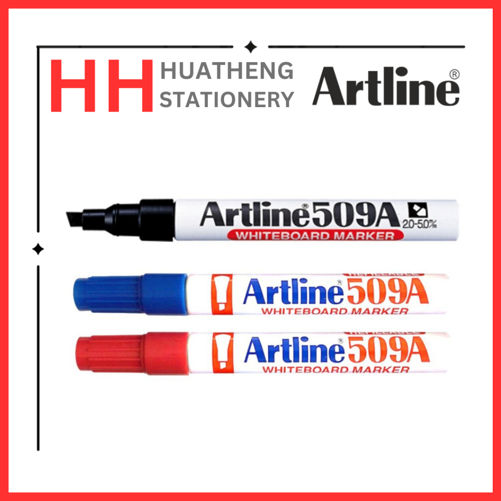 Artline 509A Whiteboard Marker Chisel EK-509A (Pen mata khat papan ...
