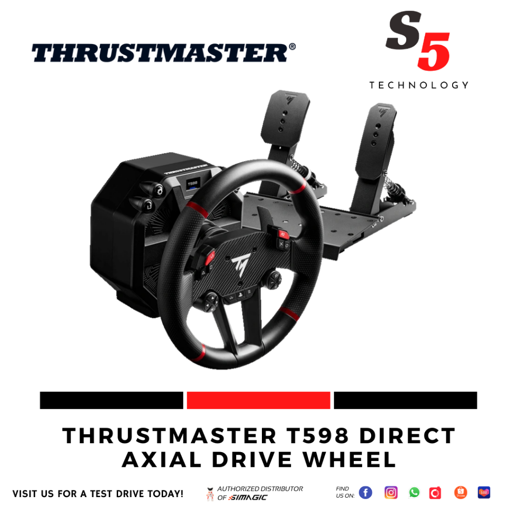 Thrustmaster T598 Direct Axial Drive Wheel / Pedal set included / Sim racing / driving / racer ...