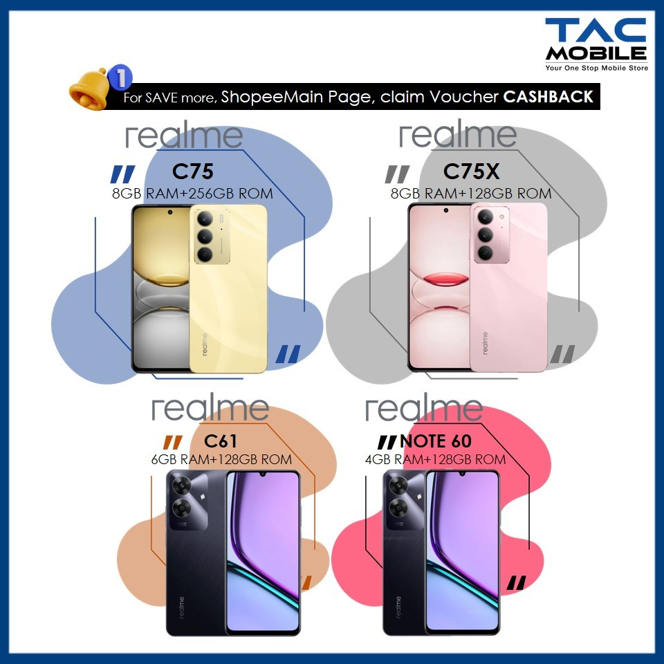 (READY STOCK) REALME C75/REALME C63/REALME C75X /REALME NOTE 60 100% ...