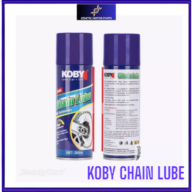 ORIGINAL KOBY MOTORCYCLE CHAIN LUBE 250ML CHAIN & WIRE PIPE LUBE ALLNEW ...