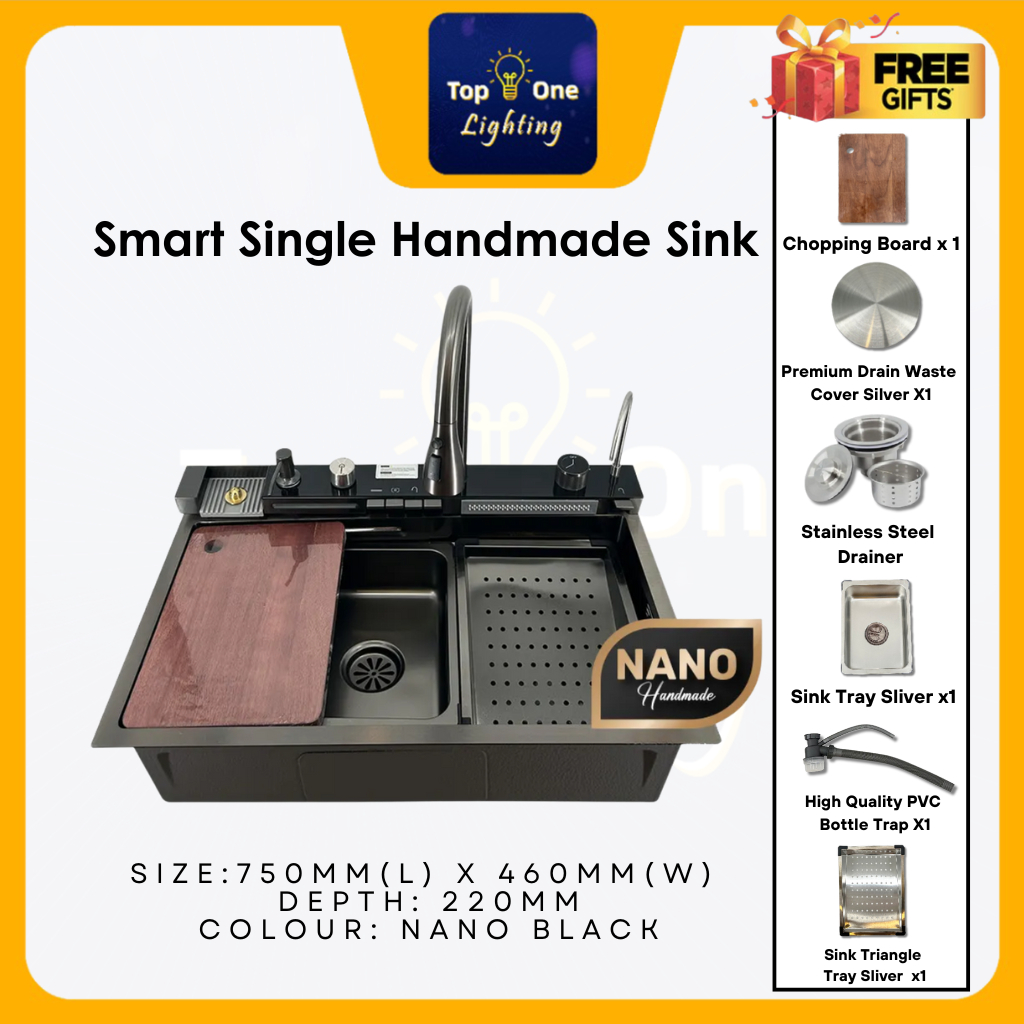 SMART WORKSTATION HONEYCOMB SINK WITH DIGITAL MULTI-FUNCTION WATER TAP ...