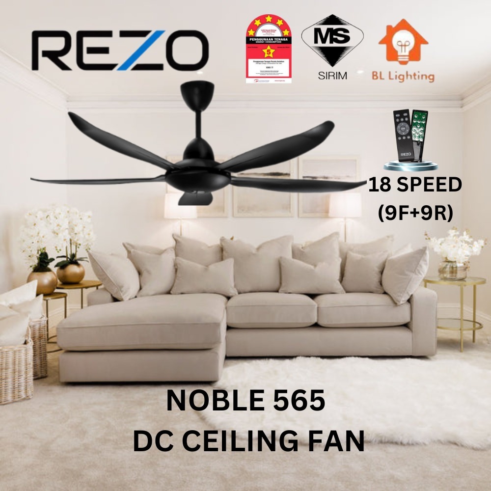 REZO NOBLE 565 56" DC CEILING FAN (18 Speed 9F 9R) | Shopee Malaysia