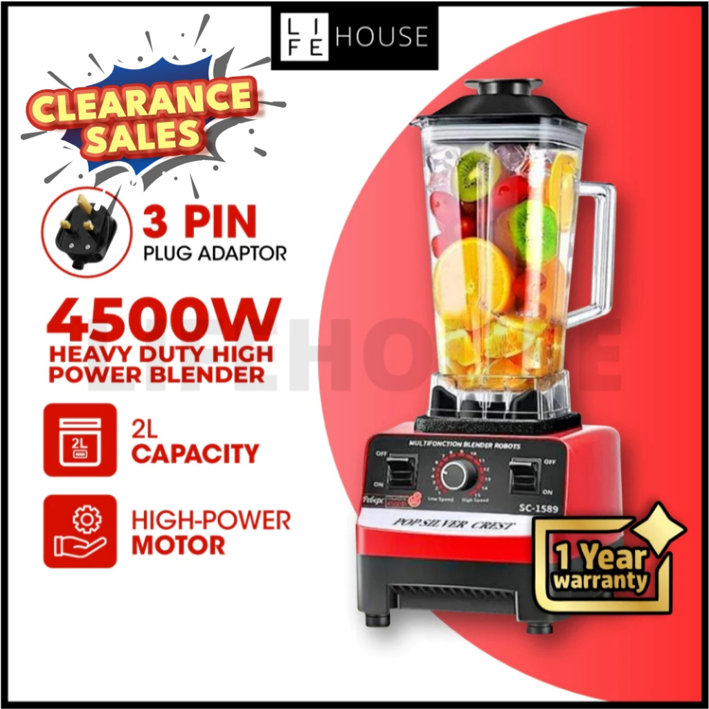 【Clearance】[Msia Plug] 4500W Heavy Duty Kitchen Blender Machine (2L ...