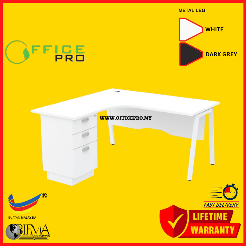 A Leg L-Shape Computer Table 5-6FT Modern Writing Desk Meja Komputer ...