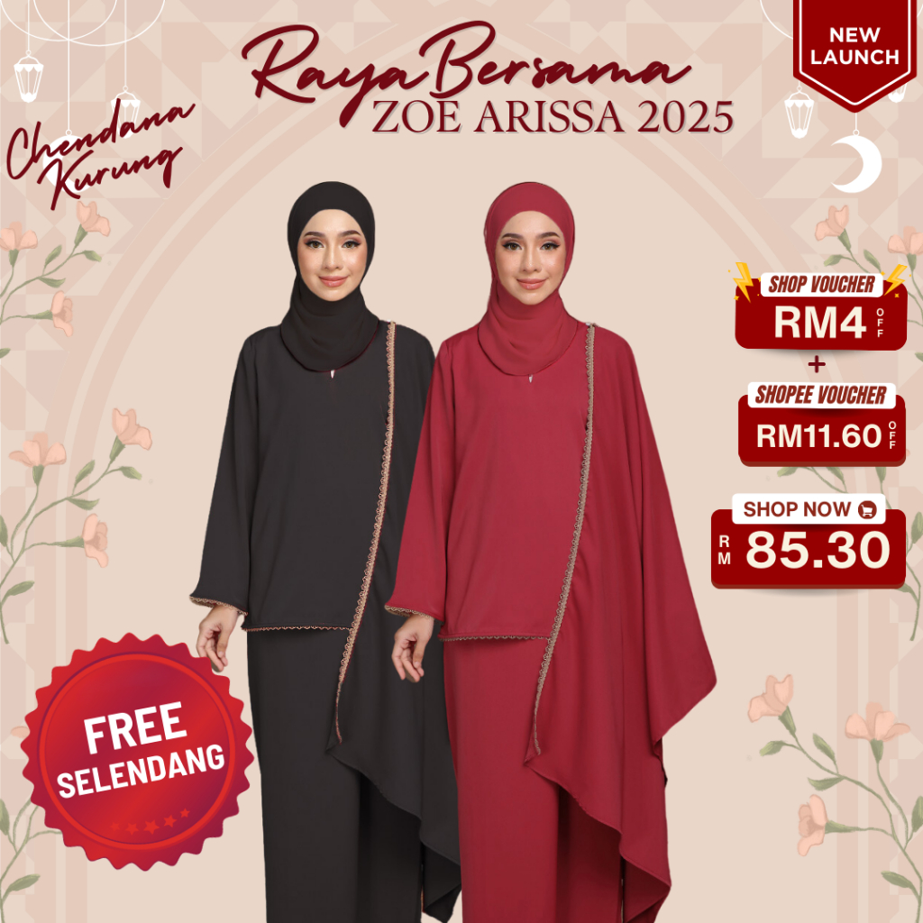 ZOE ARISSA Raya 2025 [FREE SELENDANG] Chendana Kurung Modern Kedah ...