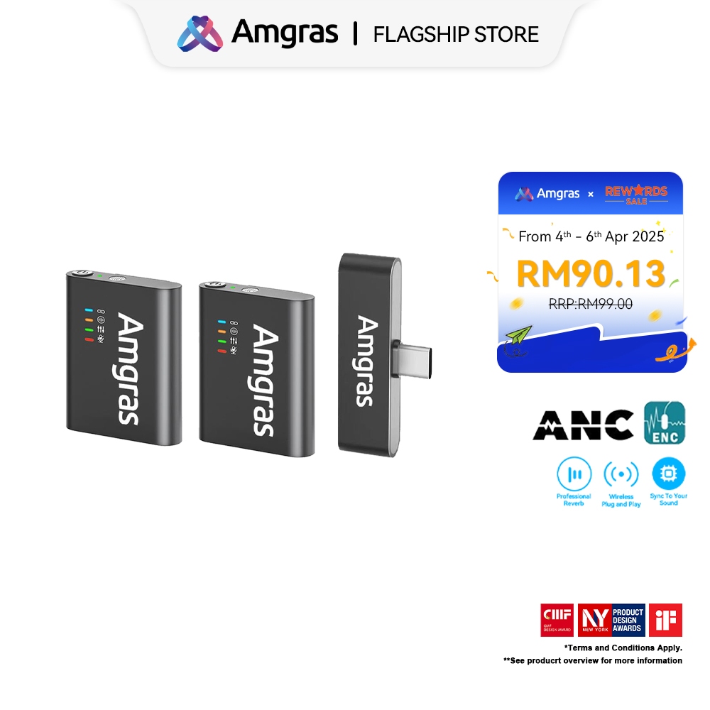 Amgras SoundMeta Ⅱ Pro Portable Noise-Cancelling Microphone for Sing ...