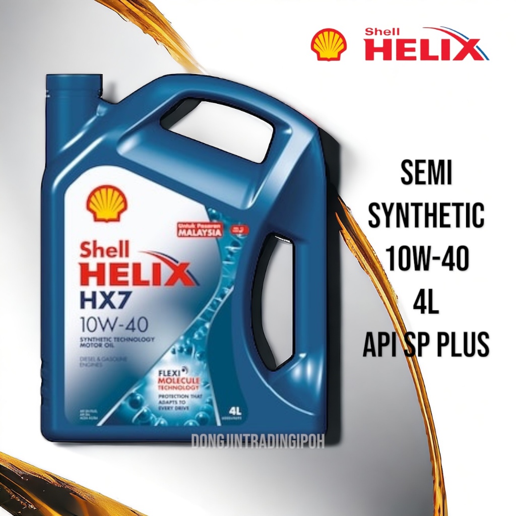 Shell Helix HX7 10W40 Semi Synthetic Engine Oil (4L) Minyak Hitam Semi ...