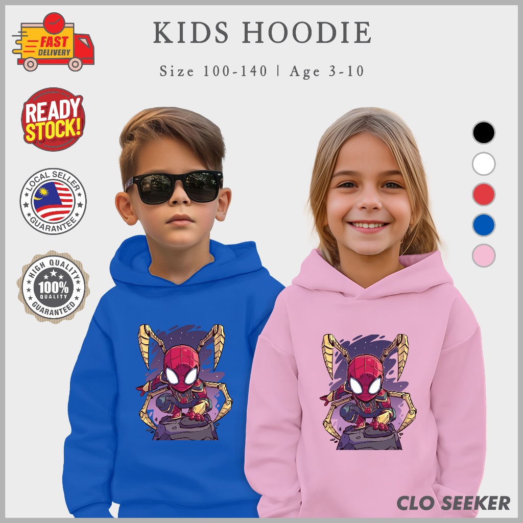 Spiderman Cartoon Art Kids Hoodie Streetwear Cartoon Art Kanak Kanak ...