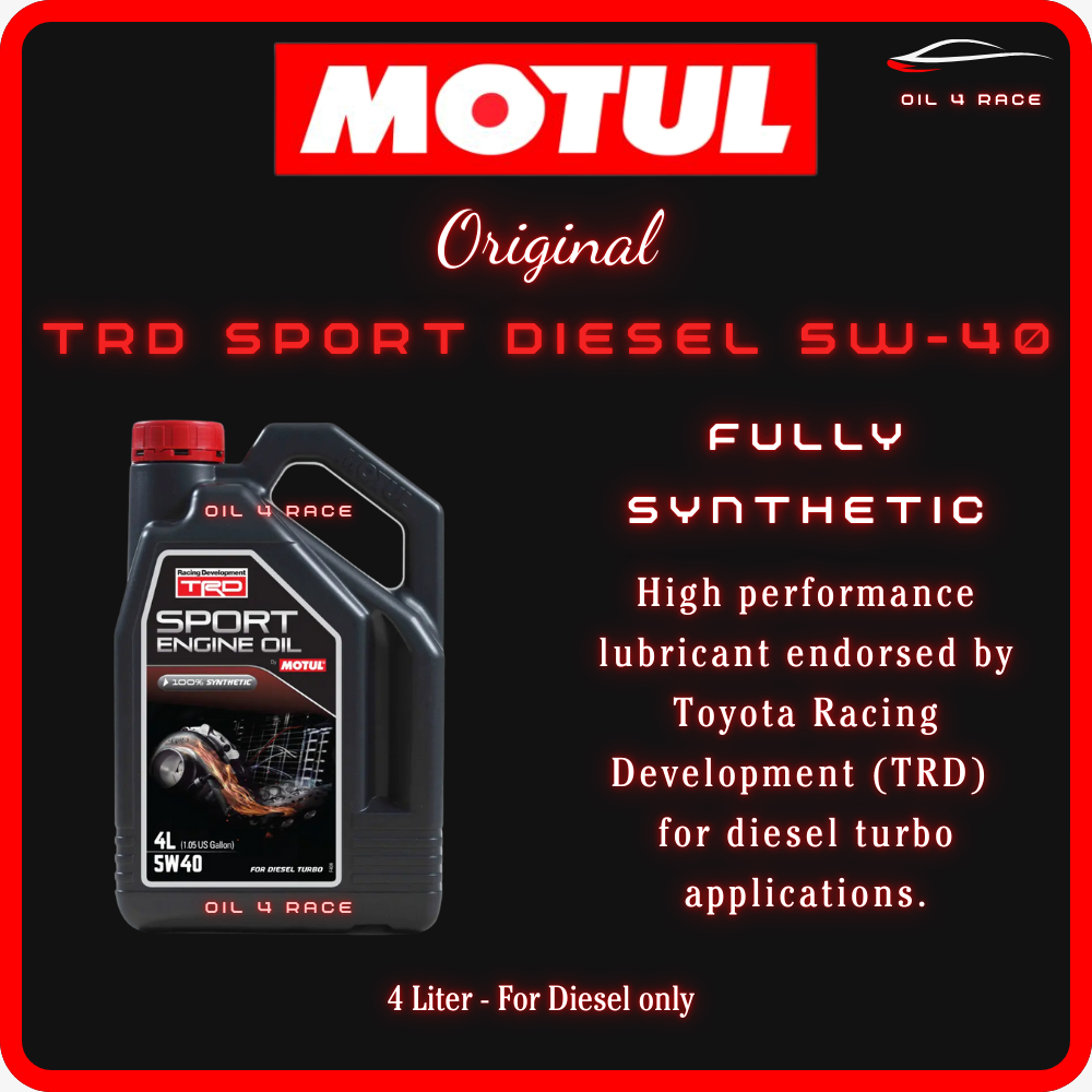 MOTUL TRD SPORT DIESEL ENGINE OIL (4L) 5W40 VL ( FOR DIESEL ) | Shopee ...