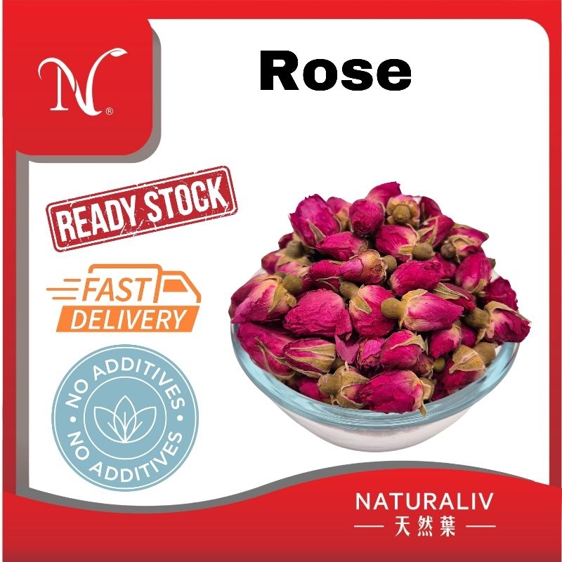 Naturaliv Rose Flower Tea 玫瑰花茶 Bunga Ros 70g 120g 300g 500g | Shopee Malaysia