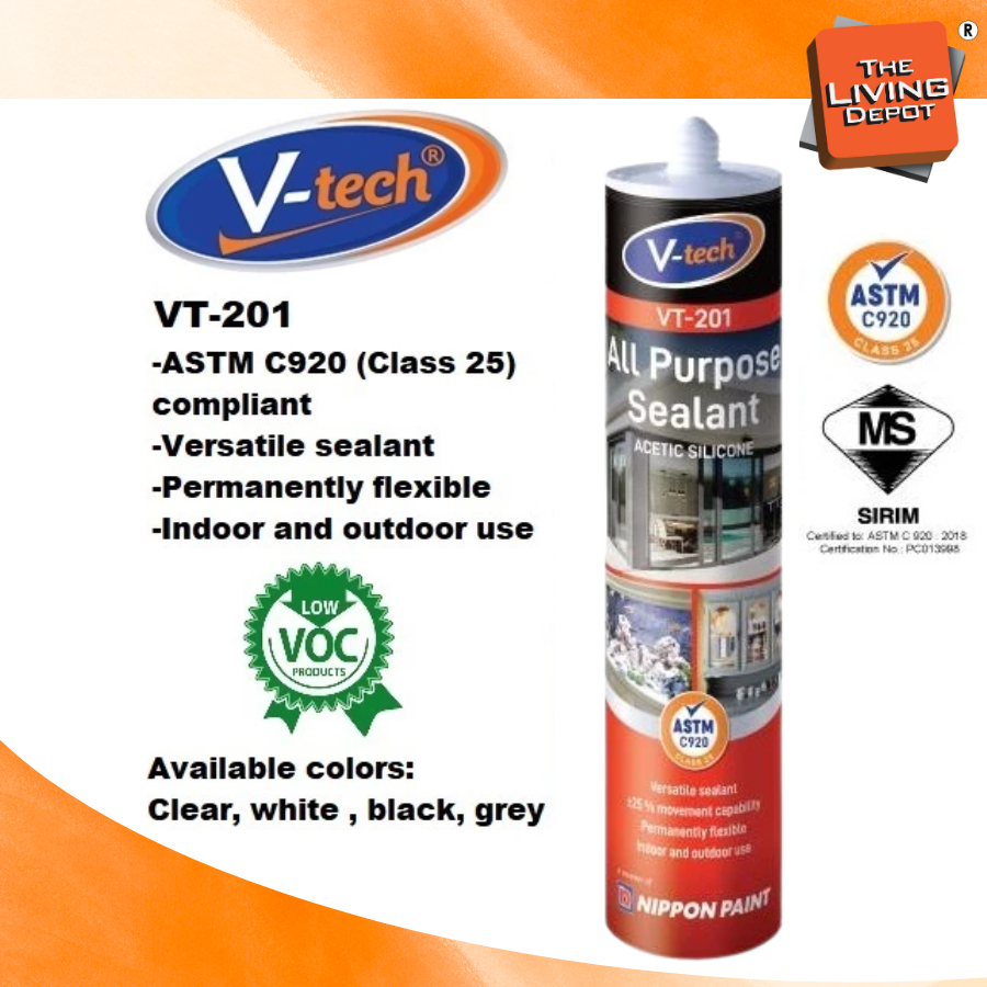 V-TECH VT-201 All Purpose Silicone Sealant 280ML | Shopee Malaysia