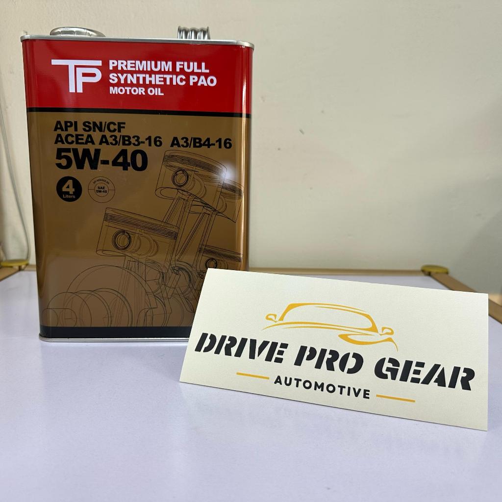 TP Motor Oil Premium Full Synthetic 5W-40 PAO API SN/CF 4L Tin | Shopee ...