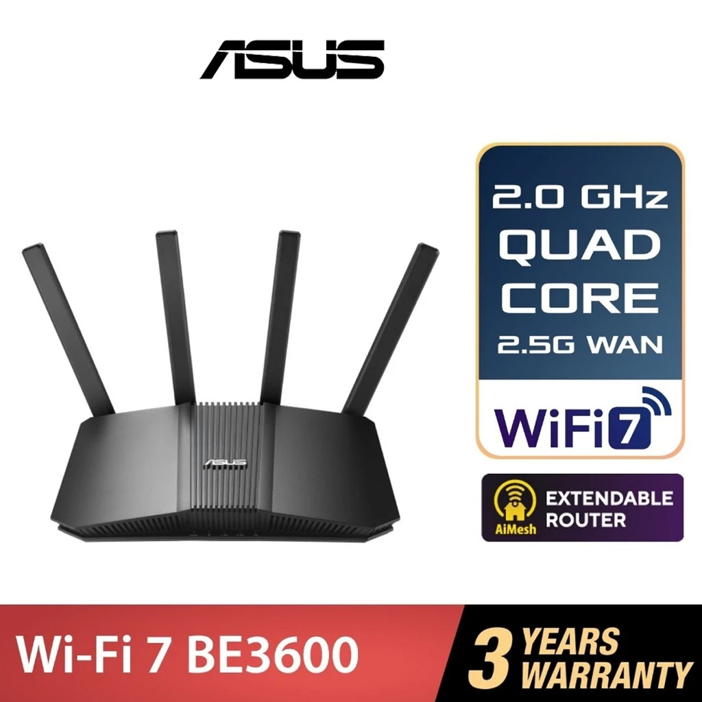 ASUS WiFi 7 Router RT-BE58U Dual Band BE3600 2.5G WAN 2.0GHz Quad Core ...