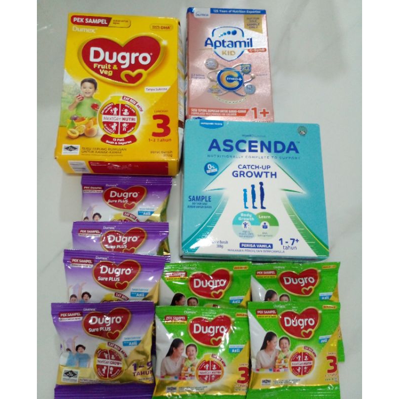 Children Formula Milk Sample Set Dumex dugro Fruit & Veg s3 Aptamil Kid ...