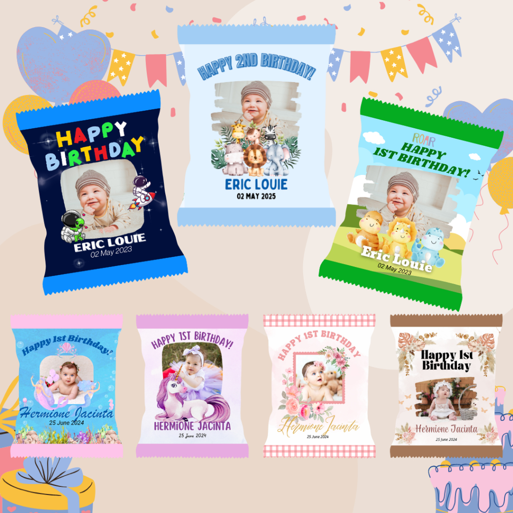 Goodies Chip Bag for Birthday or Buyer’s Ready Made Design | Shopee ...