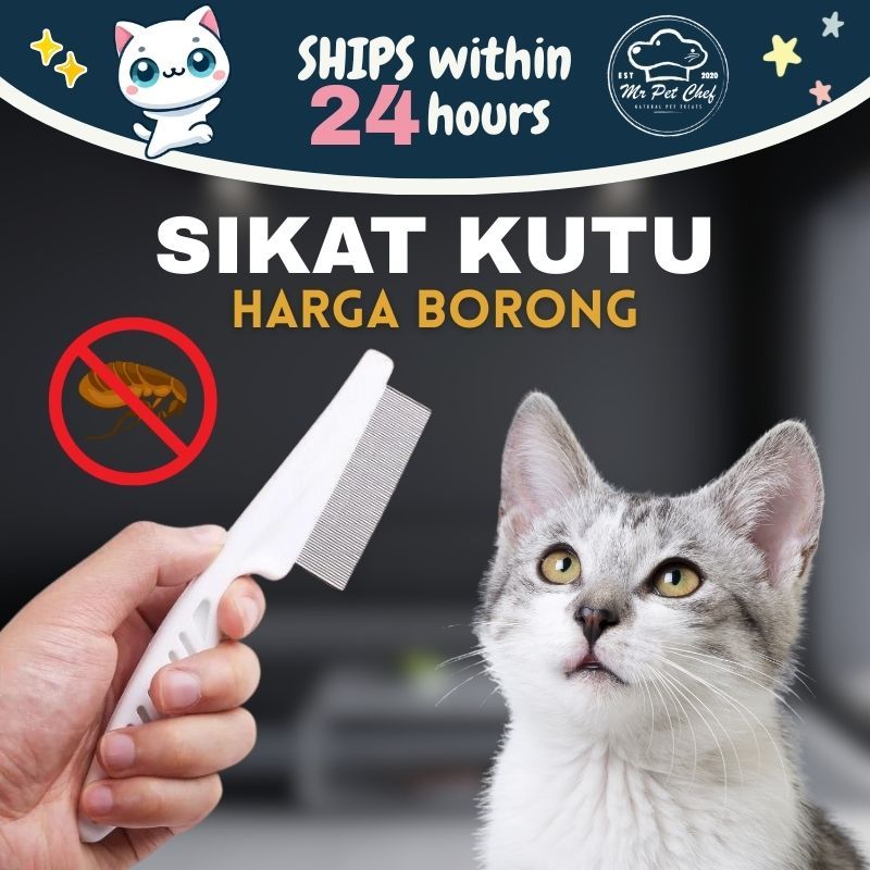 Pet Flea Comb Sikat Kutu Cat Lice Comb Dog Tick Remover Sisir Kucing ...