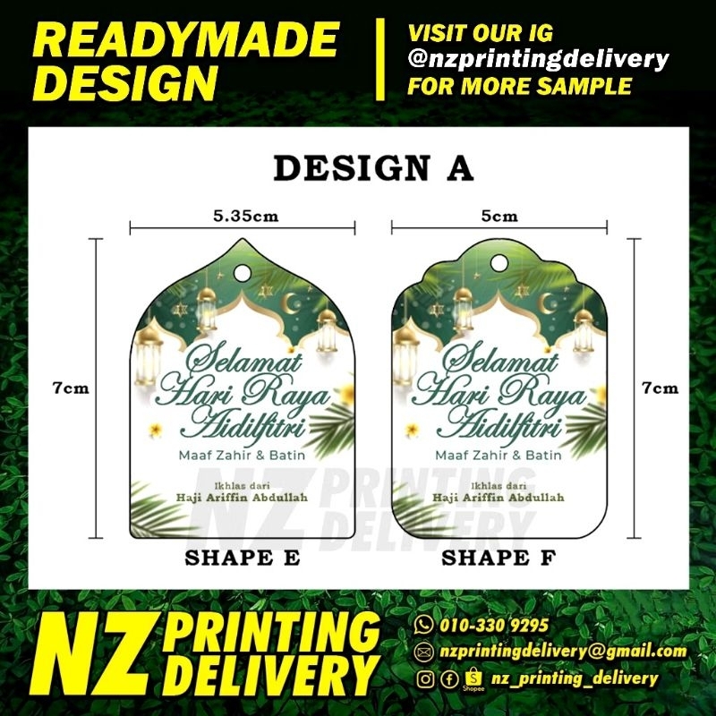 TAGGING CARD RAMADHAN HARI RAYA AIDILFITRI LABEL TAG Custom 20pcs ...