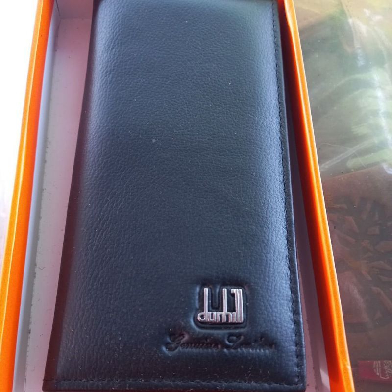 Dunhill Genuine Leather Bi-Fold Leather Wallet Long (Black) | Shopee ...