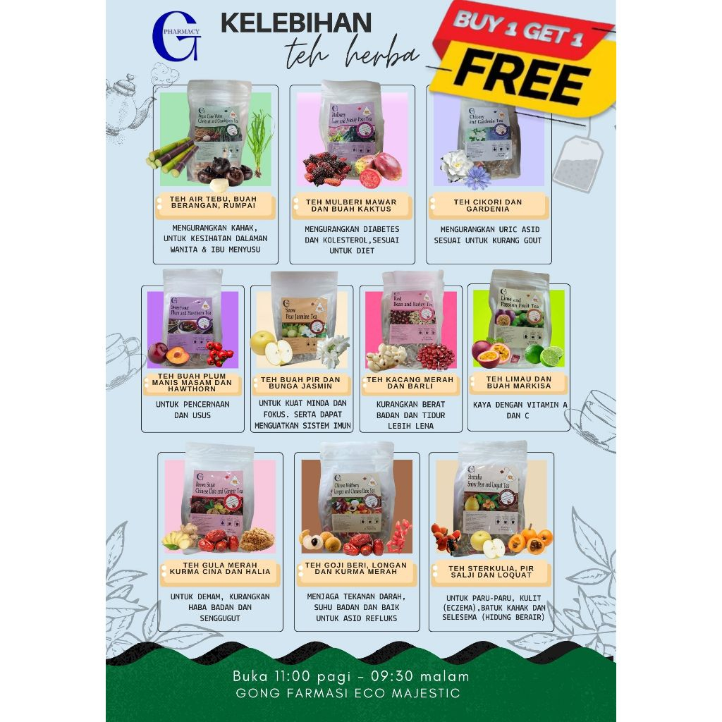 (BUY 1 GET 1 FREE) TRADISIONAL HERBAL TEA (FLOWER, FRUIT & HERBS) 5G ...