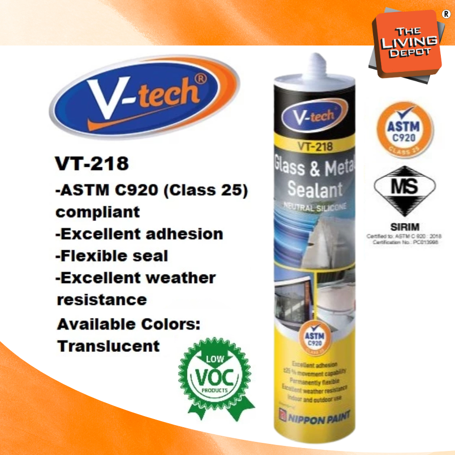 V-TECH VT-218 Glass & Metal Silicone Sealant 300ML | Shopee Malaysia