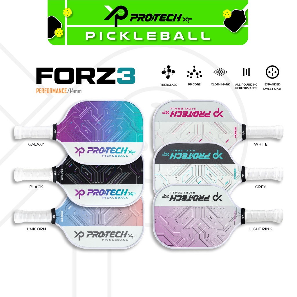 Protech XP Pickleball Paddle -"FORZE" V3 (1 Paddle with Cover ...
