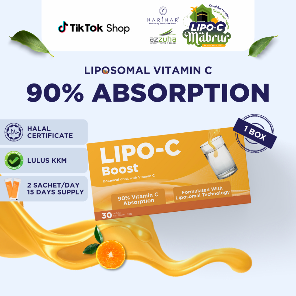 Narinar Liposomal Vitamin C Botanical Drink [30 Sachet] - Fast Boost ...