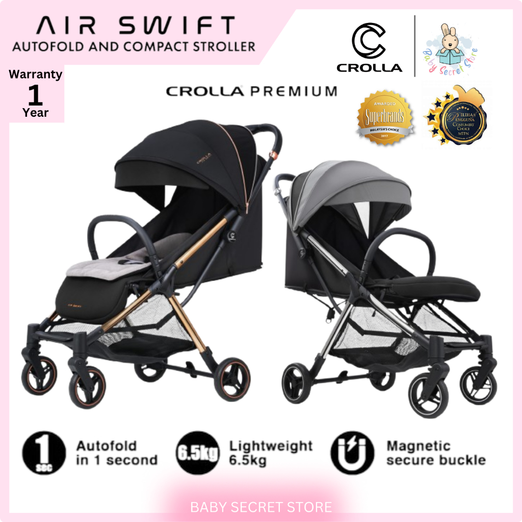 Crolla Premium Air Swift Stroller (Newborn to 22kg) | Cabin Size Baby ...