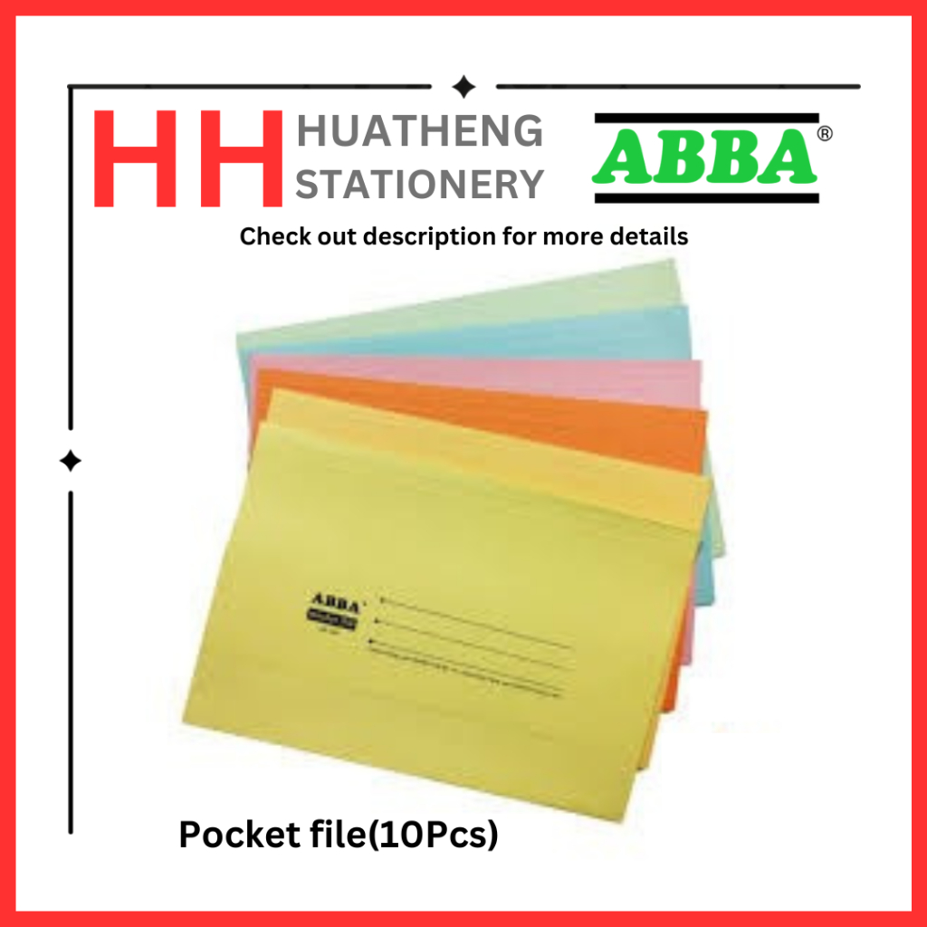 ABBA Pocket File / Fail Pocket / Paper File / Manila Card Pocket File ...