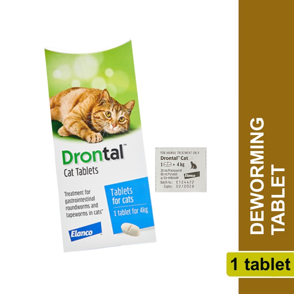 100% Original Drontal Cat Deworm Tablet 1Biji / 1Tablet Ubat Cacing ...