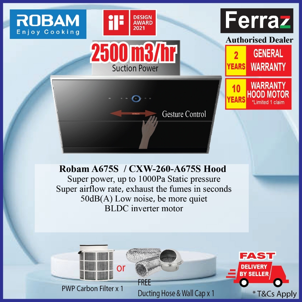 Robam A675S Cooker Hood / Robam A676 Cooker Hood / Robam A670 Kitchen Hood / Robam Hood | Shopee ...