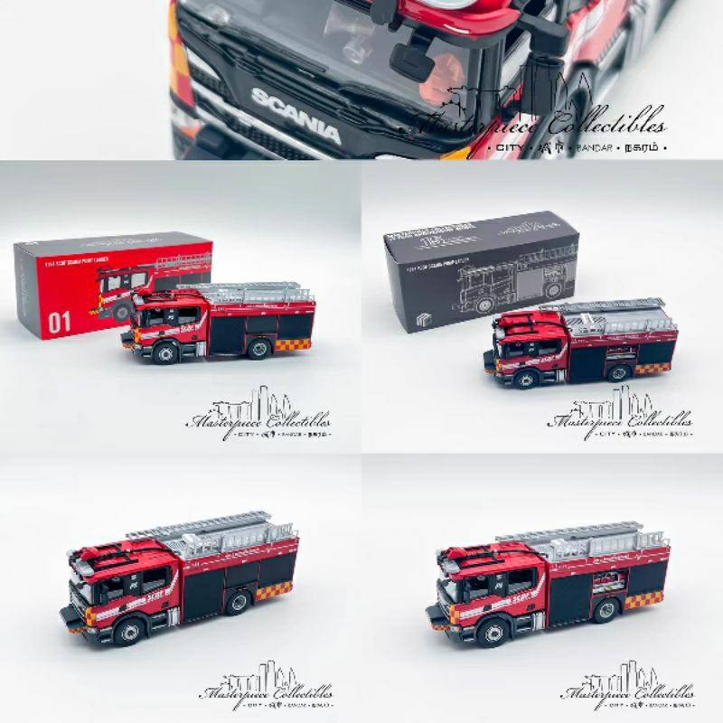 Singapore Fire Engine SCDF Scania Pump Ladder 1/64 Diecast display ...